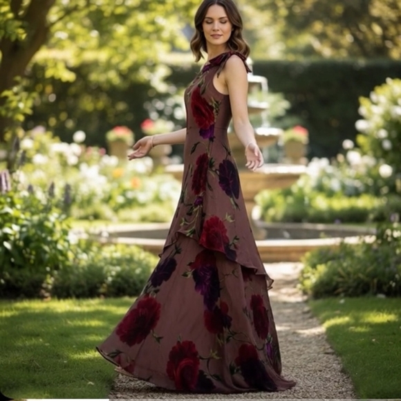 Spenser Jeremy | Dresses | Nwt Vintage Gown Spenser Jeremy Brown Purple ...